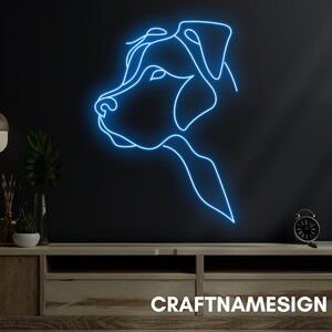 Minimalist Dog Head Neon Sign, Dog Led Sign, Custom Neon Sign, Pet ...