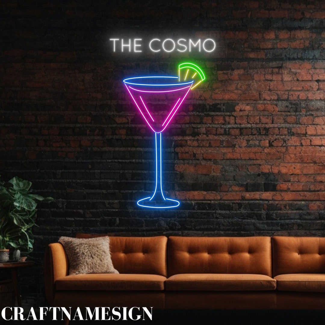 The Cosmo Neon Sign, Cosmopolitan Cocktails Led Sign, Custom Neon Led ...