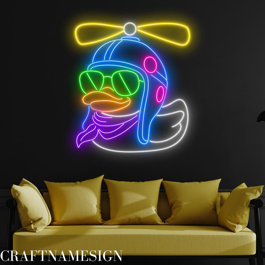 Cute Duck Pilot Neon Sign, Duck Pilot Led Sign, Custom Neon Sign, Gifts ...