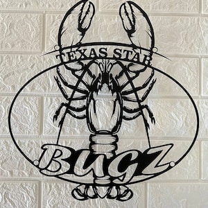 Custom Lobster Seafood Metal Wall Art LED Light Personalized Crayfish ...