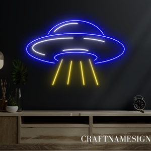 Spaceship UFO Neon Sign, Space UFO Led Sign, Custom Neon Sign ...