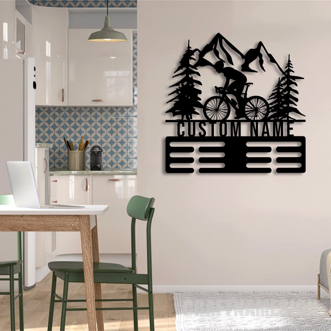 Custom Metal Boy Cycling Medal Hanger Wall Art Light, Cycling Player ...