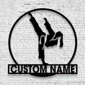 Custom Girl Karate Martial Arts Metal Wall Art With LED Light ...