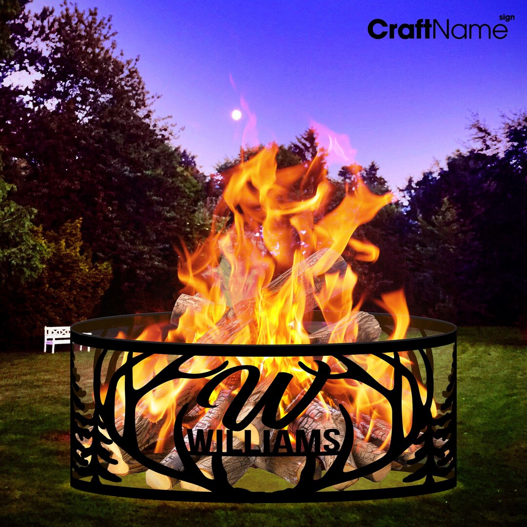 Custom Metal Fire Pit, Personalized Deer Hunting Design Fire Ring ...