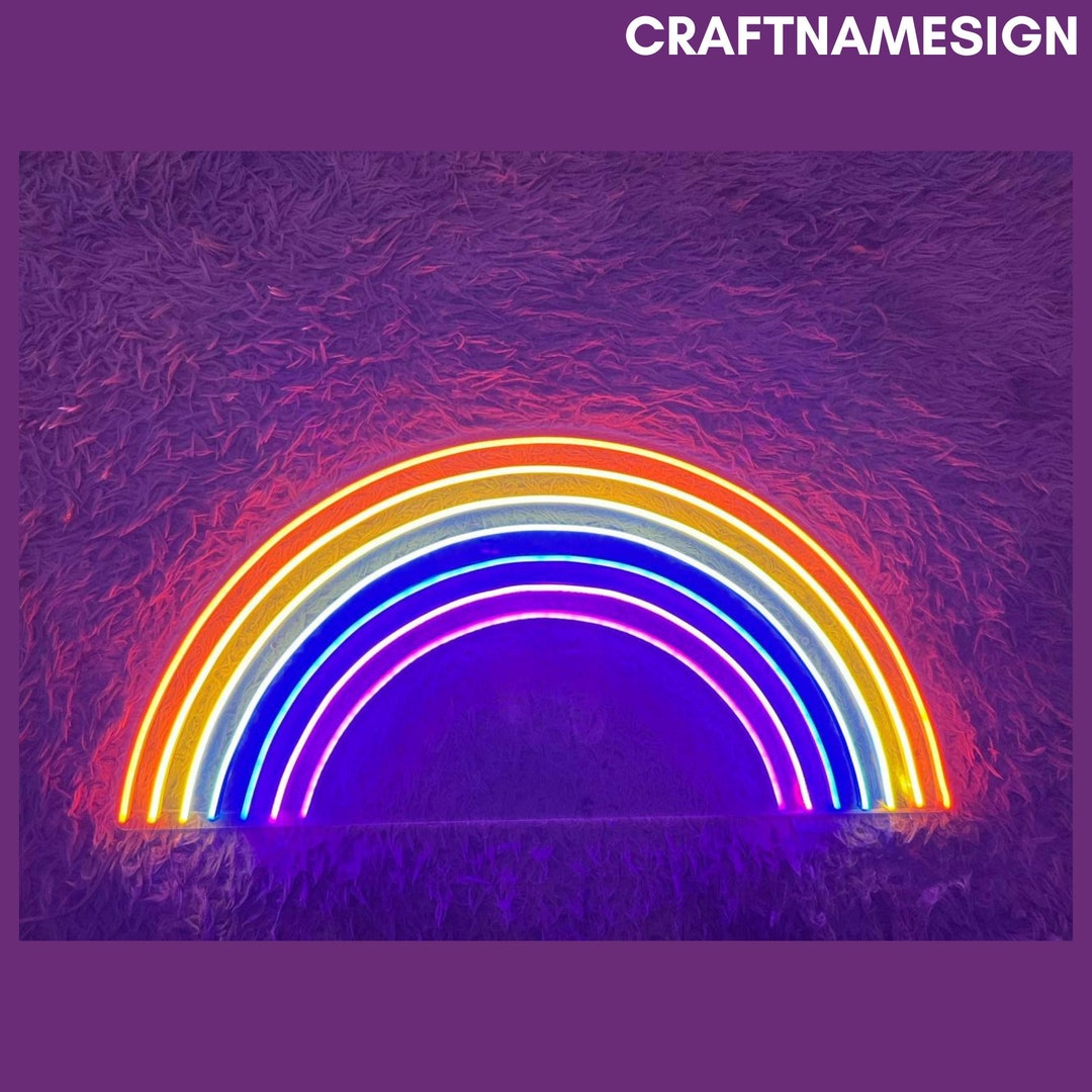 Rainbow Neon Sign, Rainbow Led Sign, Custom Neon Sign, Wedding Wall ...