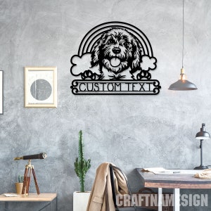Custom Golden Doodle Metal Wall Art LED Light Personalized Labradoodle ...