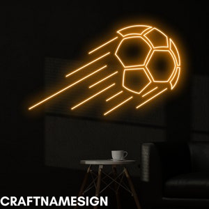 Football Ball Flying Neon Sign, Football Led Sign, Custom Neon Sign ...