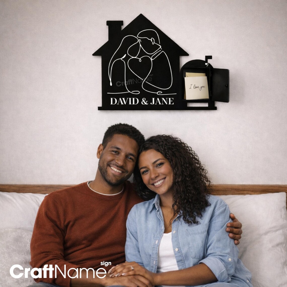 Custom Romantic Couple Metal Sign, Love House Metal Wall Art With ...