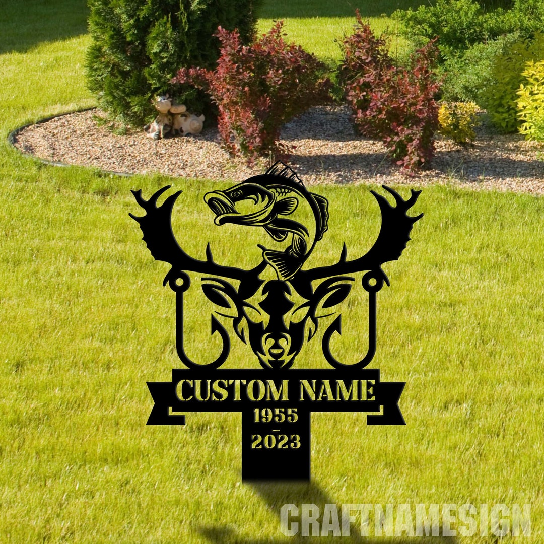 Custom Hunting Memorial Stake, Cemetery Stake, Grave Marker, Fishing ...