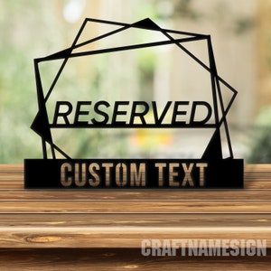 Custom Wooden Reserved Desk Name Plate, Reserved Metal Nameplate for ...