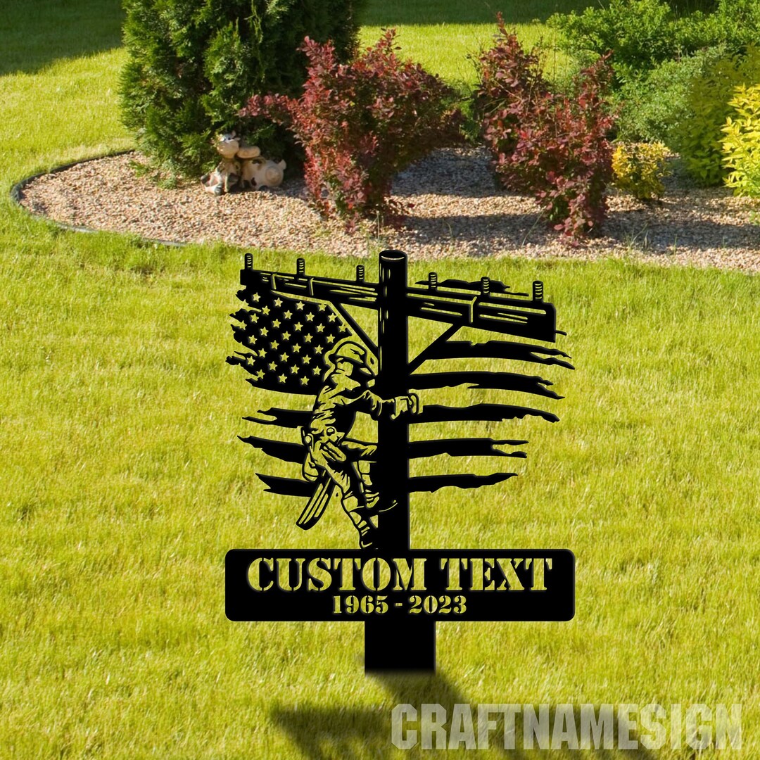 Custom Lineman Memorial Stake, Memorial Plaque With Stake, in Memorial ...