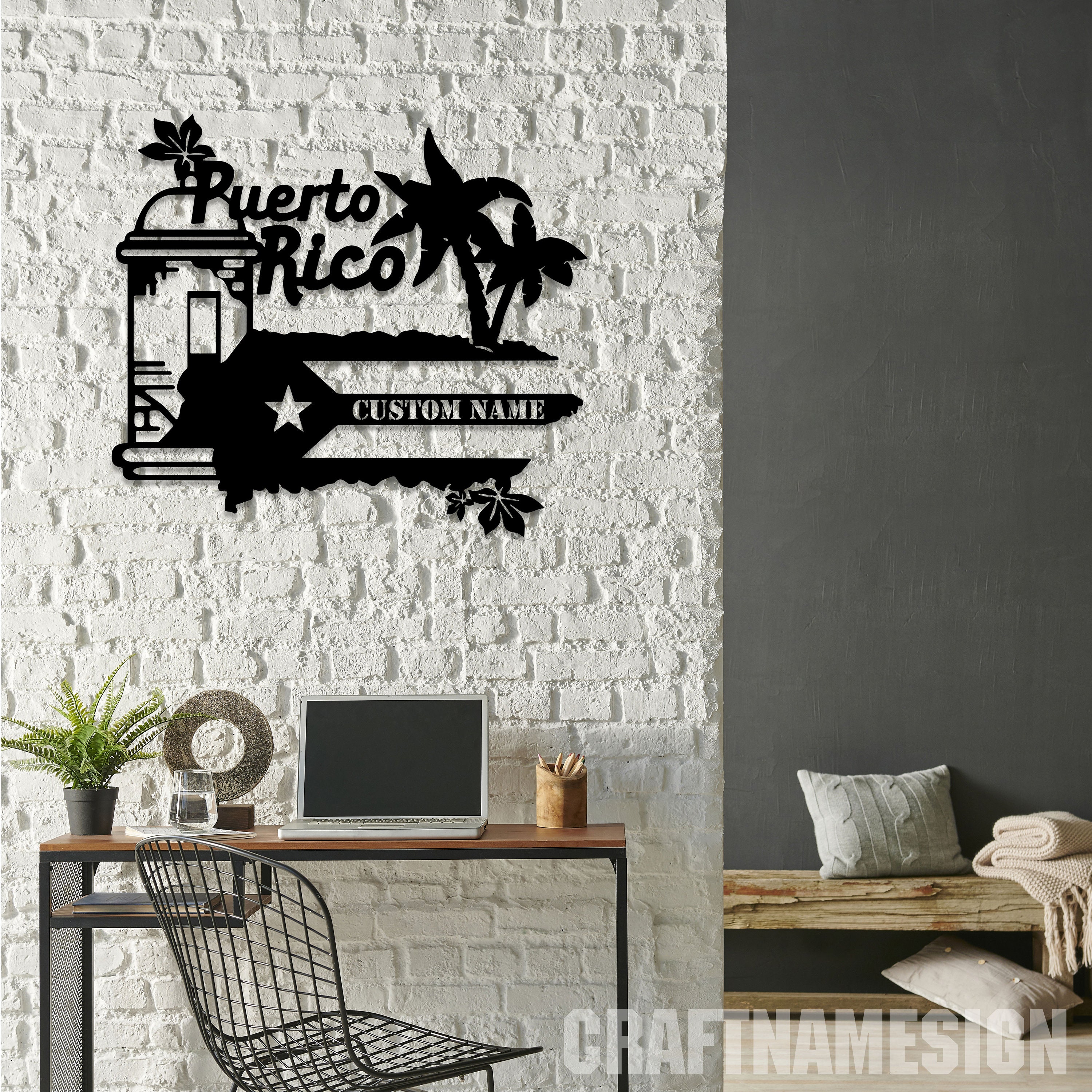 Custom Puerto Rico Metal Sign, Born in Puerto Rico Metal Led Decor ...