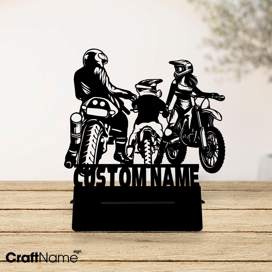 Personalized Family Motocross Metal Phone and Tablet Stand, Dirt Bike ...