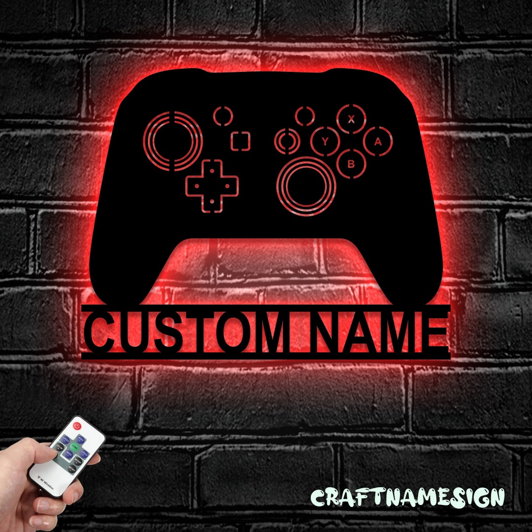 Custom Video Game Room Metal Wall Art LED Light Personalized - Etsy