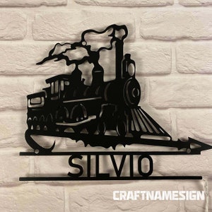 Custom Steam Engine Train Locomotive Metal Wall Art With LED Light ...