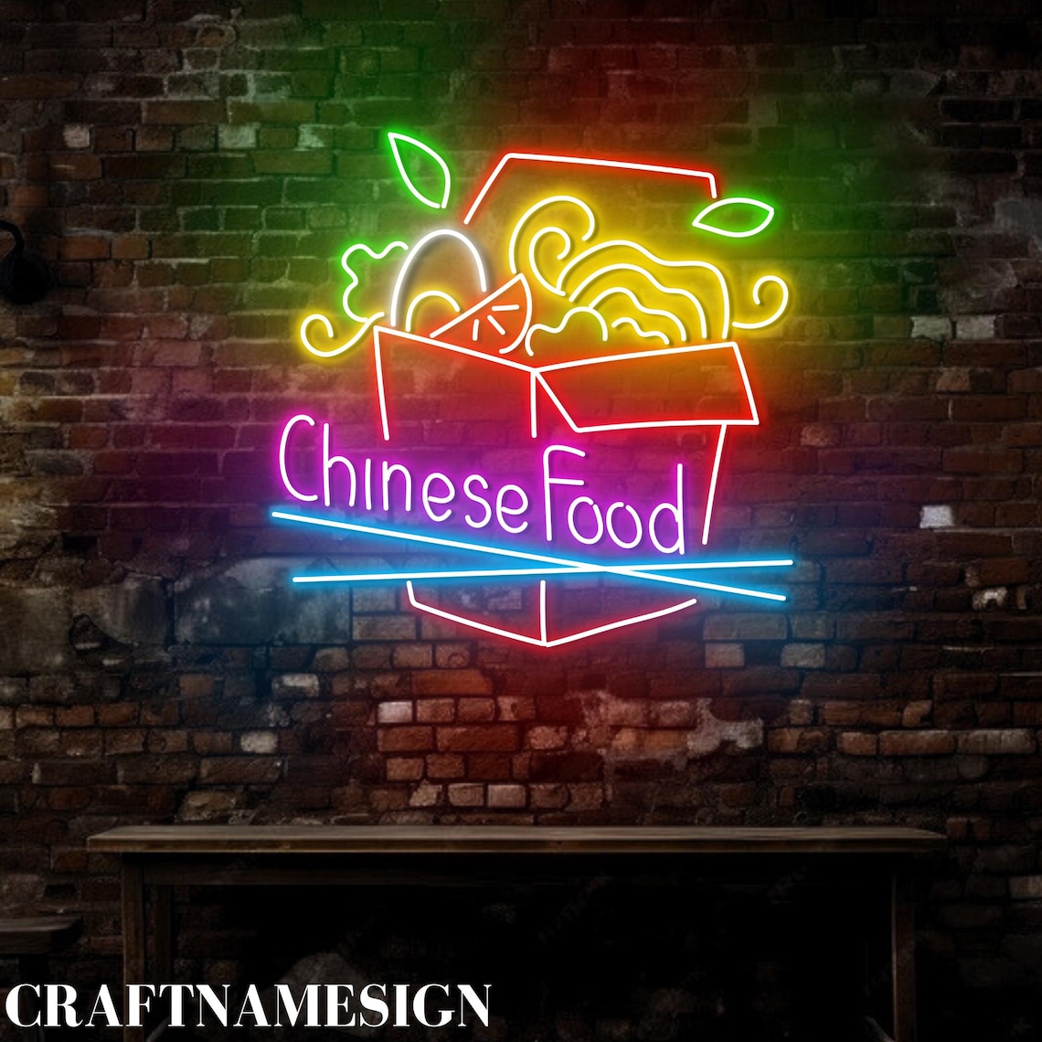 Chinese Food Neon Sign, Chinatown Restaurant Led Sign, Custom Neon Sign ...