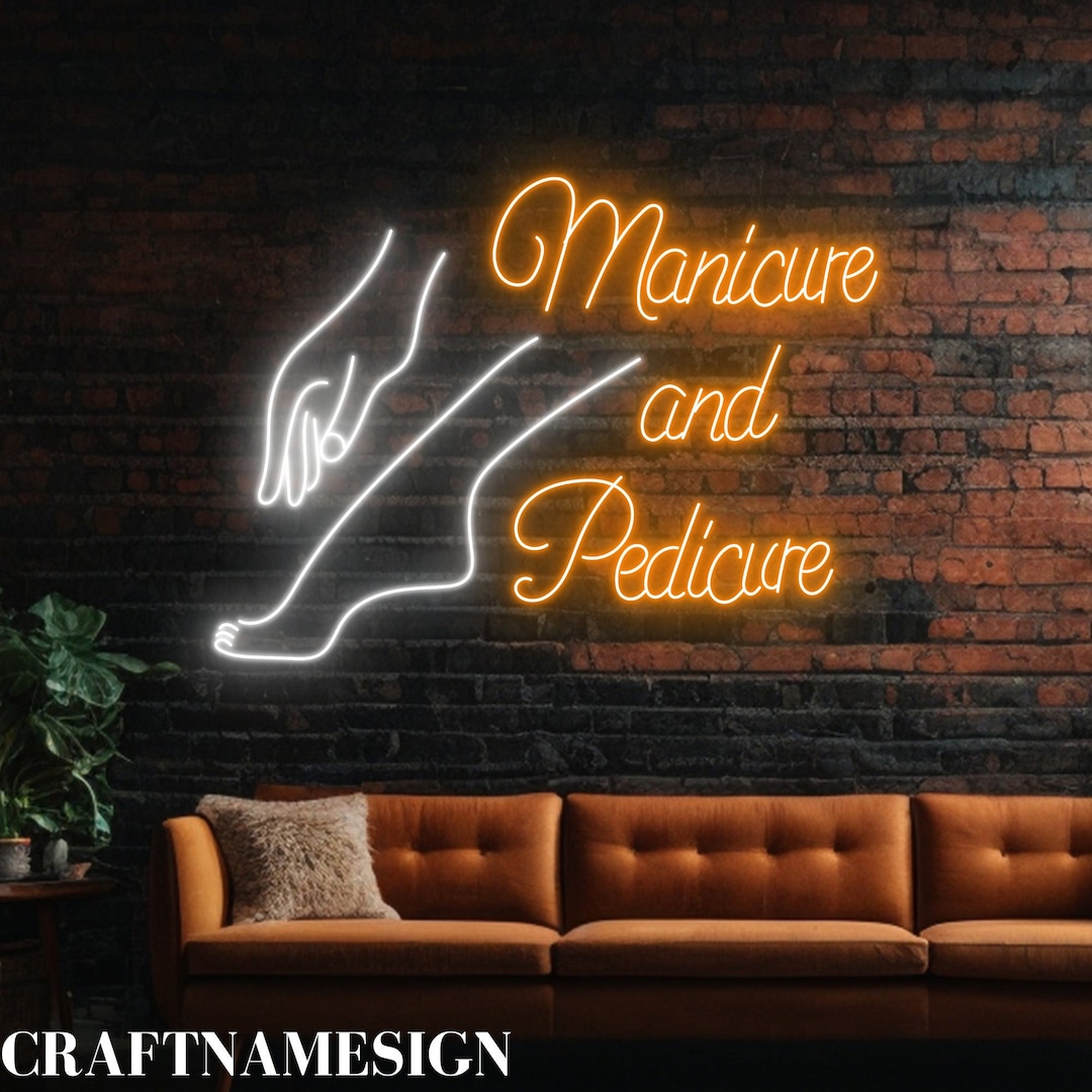 Manicure and Pedicure Neon Sign, Beauty Nail Salon Led Sign, Nails ...