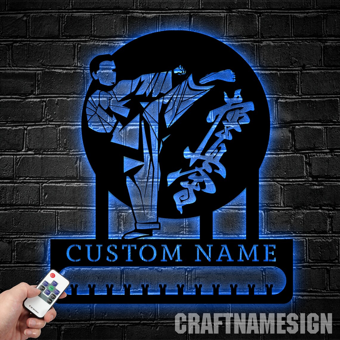 Custom Karate Metal Led Medal Hanger, Karate Wall Hanging Decorative ...