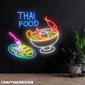 Thai Food Neon Sign, Open Thai Mango Sticky Rice & Tomyum Soup Led Sign ...