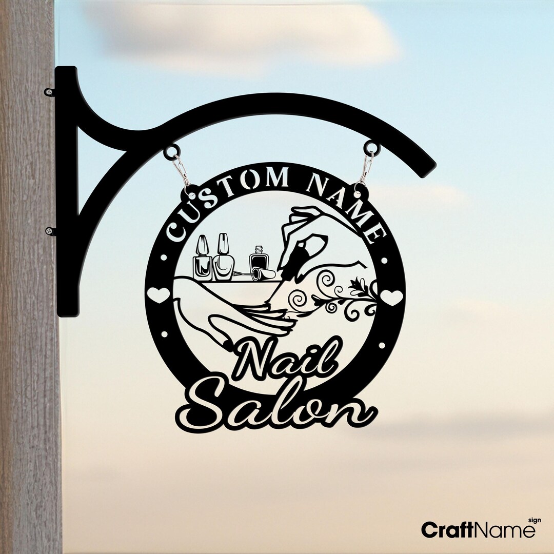 Personalized Nail Salon Metal Wall Hanging Sign Outdoor Decor, Nail Bar ...