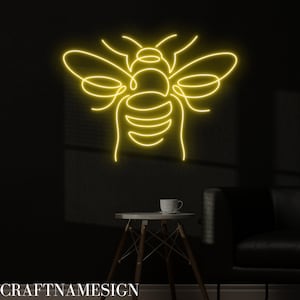 Bee Led Sign, Bee Honeycomb Neon Sign, Custom Neon Sign, Honey Store ...