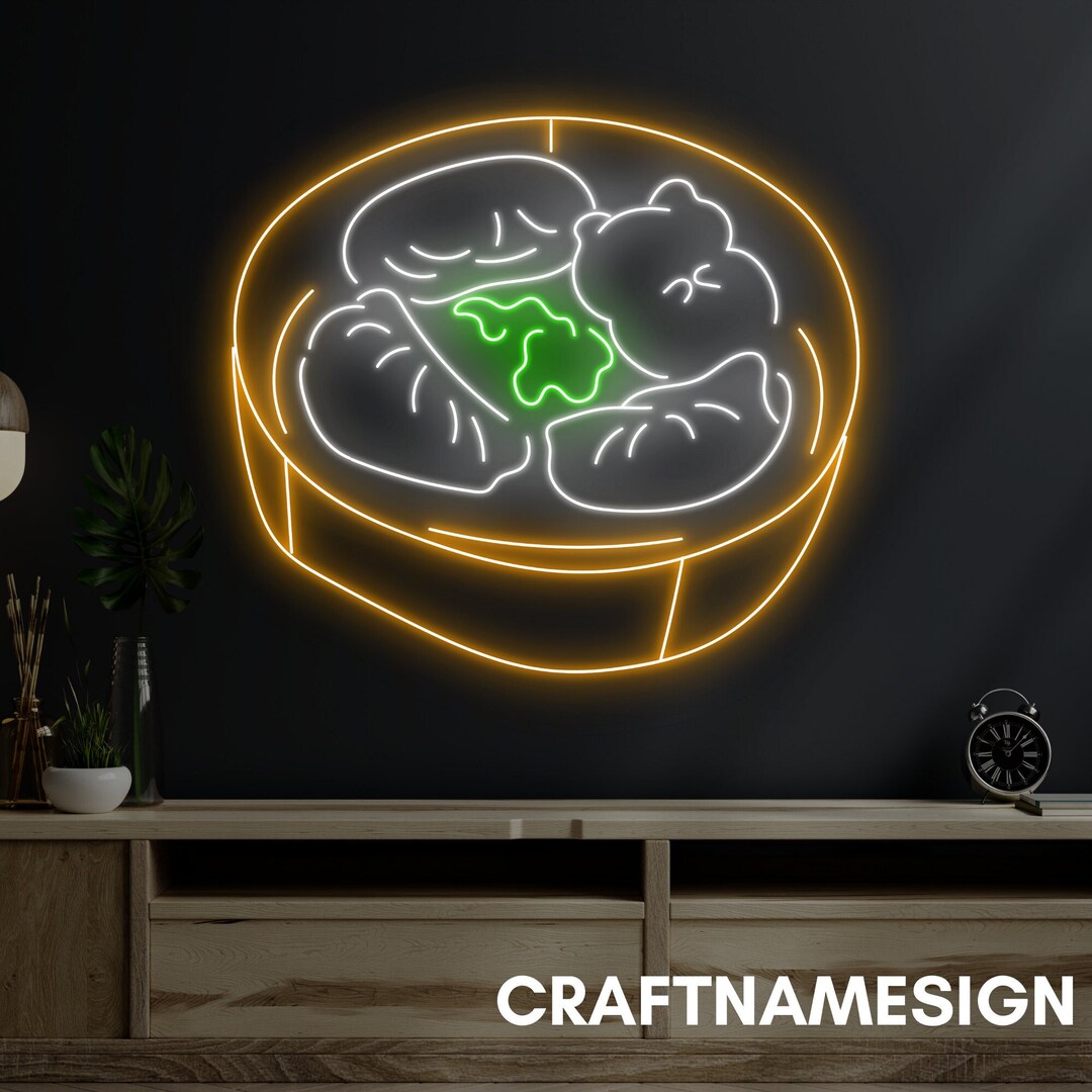 Cute Dimsum Led Sign, Dimsum Neon Sign, Custom Neon Sign, Dumpling Restaurant Wall Decor ...