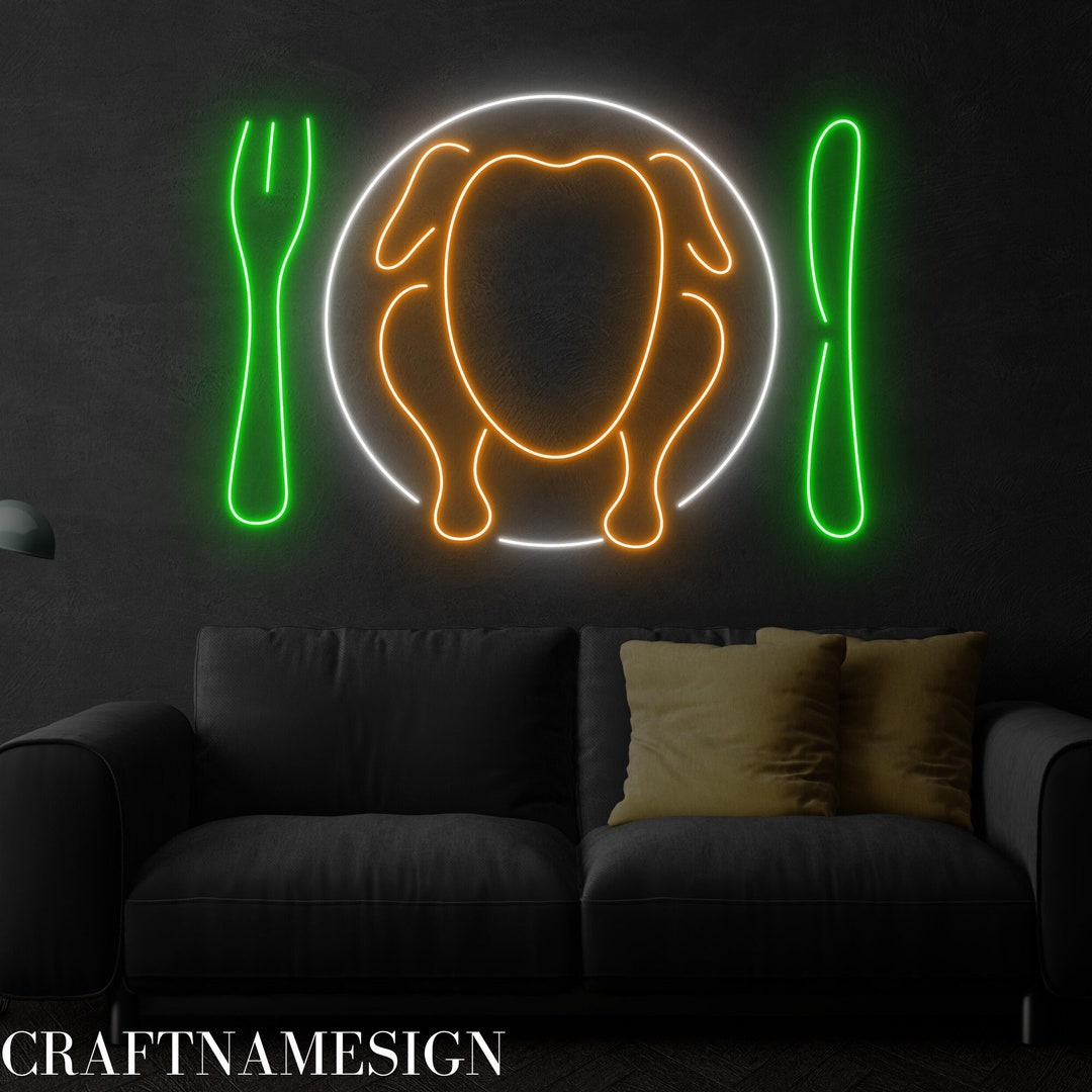 Chicken Dish Neon Sign, Toasted Chicken Led Sign, Custom Neon Sign ...