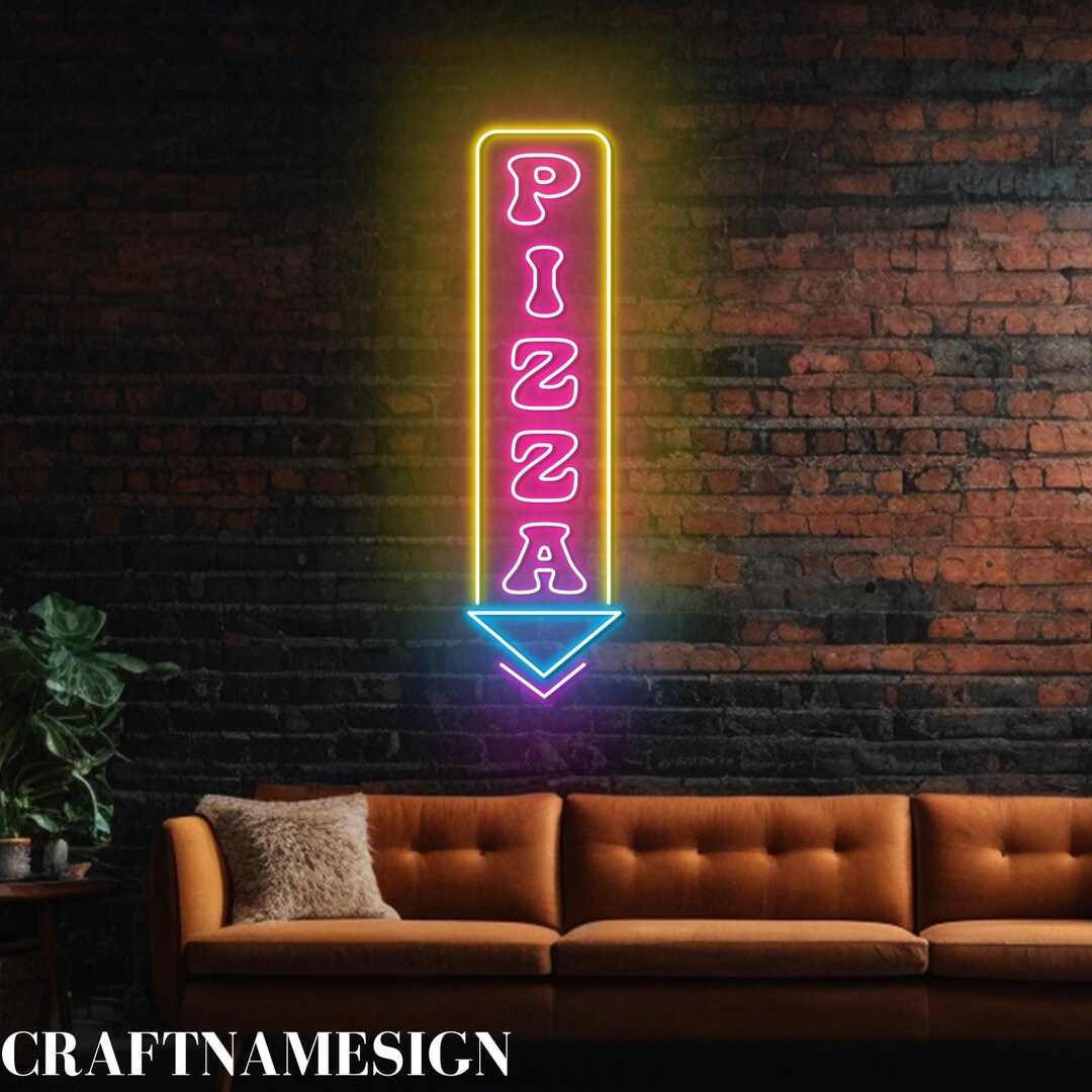 Pizza Logo Neon Sign, Pizza Fast Food Led Sign, Custom Neon Sign ...