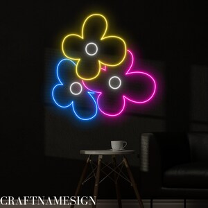 Colorful Flowers Neon Sign, Flower Shop Neon Sign, Custom Neon Sign ...