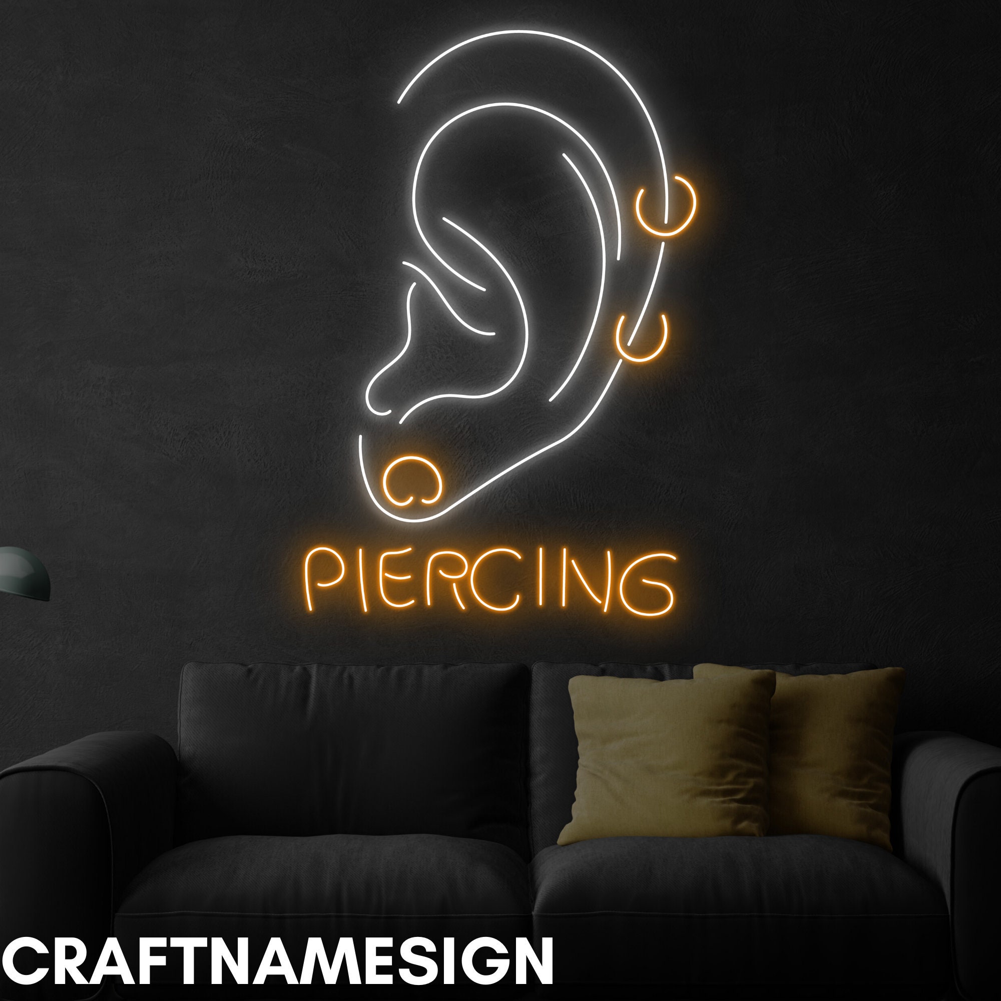 Ear Piercing Neon Sign, Ear Piercing Led Sign, Tattoo Accessaries Shop ...