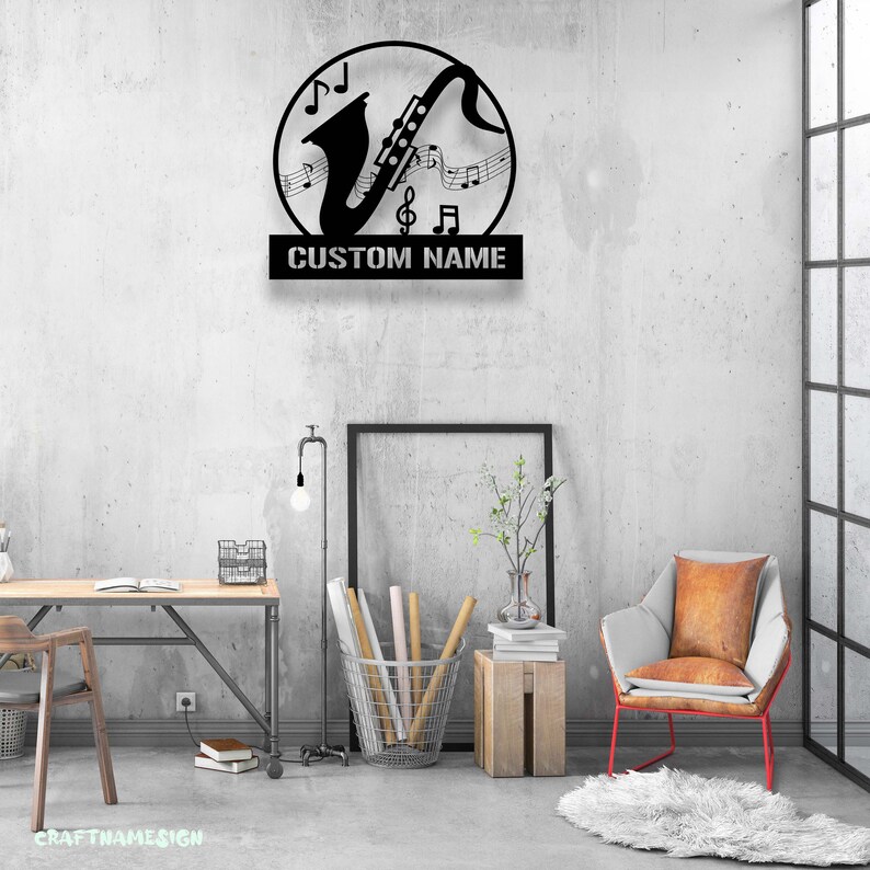 Custom Saxophone Musical Instrument Metal Wall Art LED Light ...