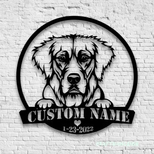 Custom Labrador Retriever Metal Wall Art LED Light - Personalized Black ...