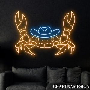 Crab Neon Sign, Crab Led Sign, Custom Neon Sign, Seafood Restaurant ...
