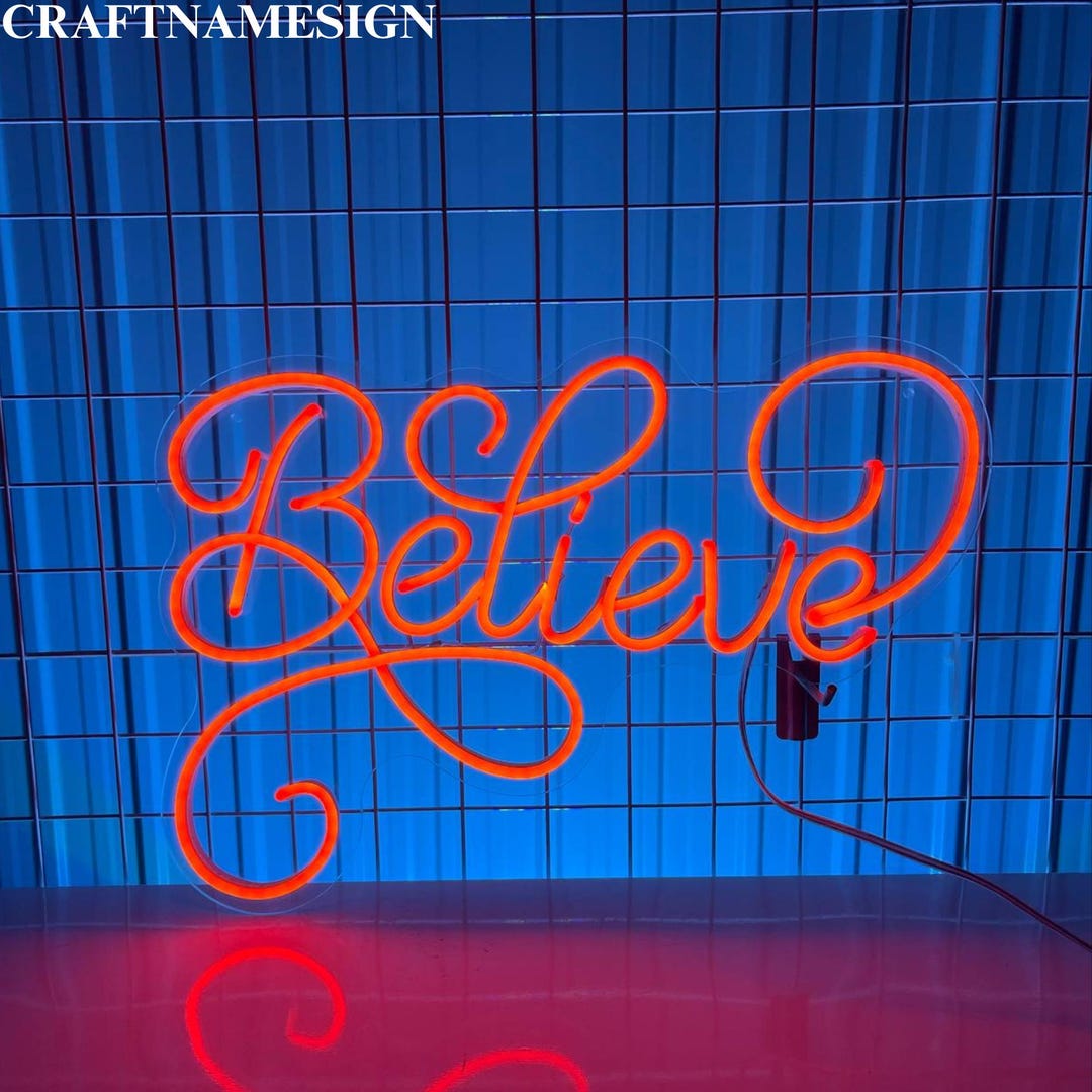 Believe Christmas Neon Sign, Merry Christmas Led Sign, Custom Neon Sign ...