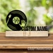 Custom Wooden DJ Monograph Desk Name Plate, Disc Jockey Metal Nameplate ...