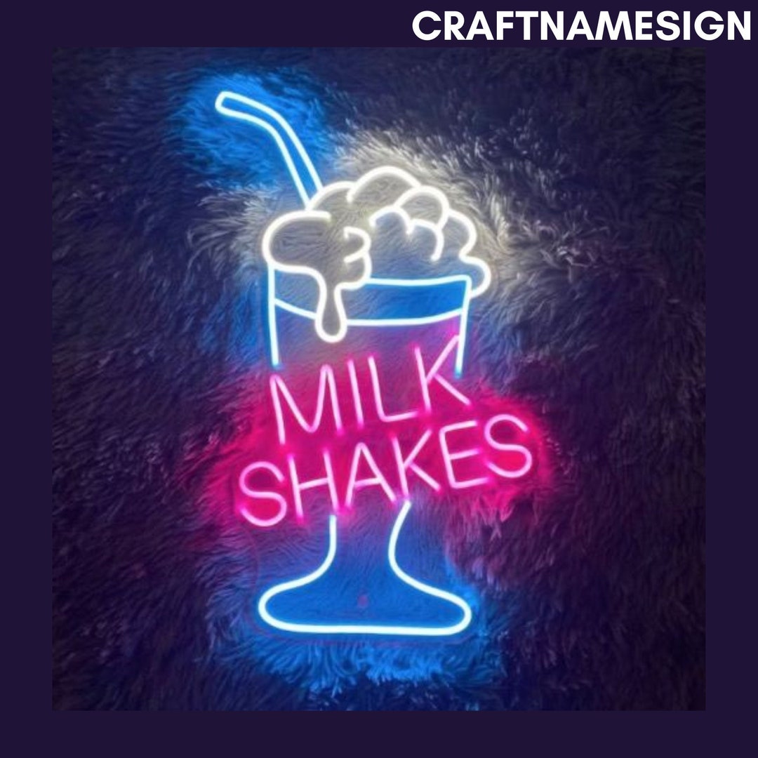 Milkshakes Led Sign, Milkshakes Neon Sign, Custom Neon Sign, Milkshakes ...