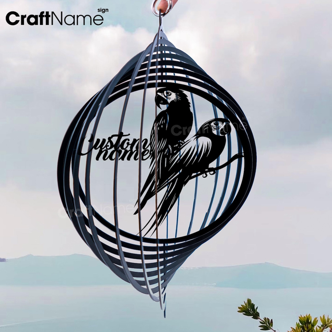 Custom Macaw Radiance Wind Spinner Metal Garden Decorations, Metal ...