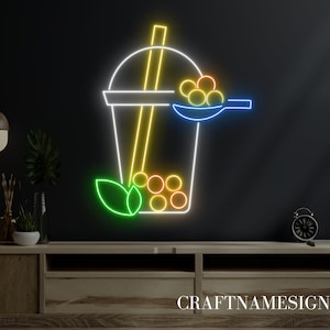 Spearl Tea Neon Sign, Bubble Tea Led Sign, Custom Neon Sign, Milk Tea ...