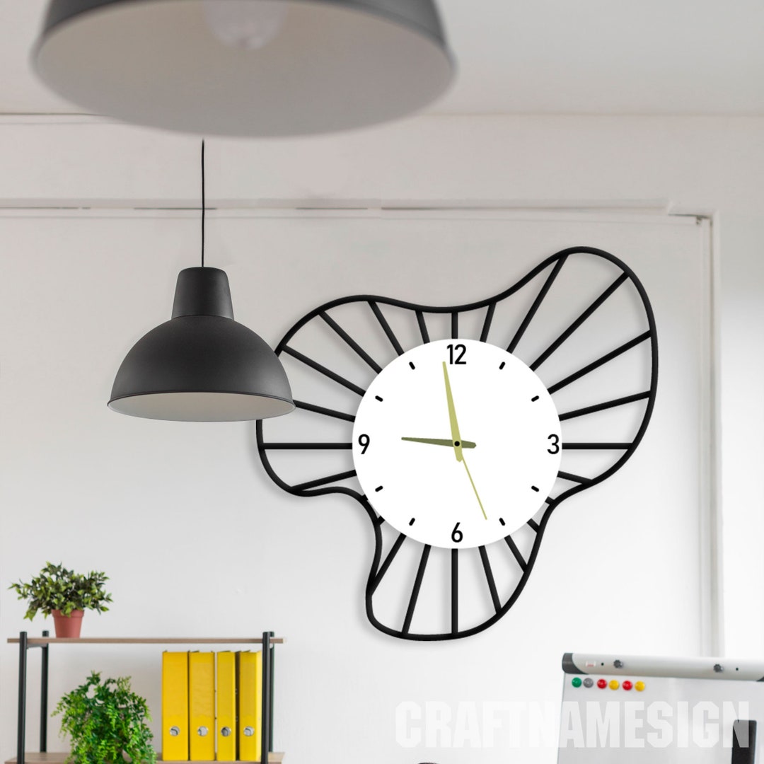 Mid Century Modern Metal Wall Clock, Wall Clock Unique for Home Decor ...
