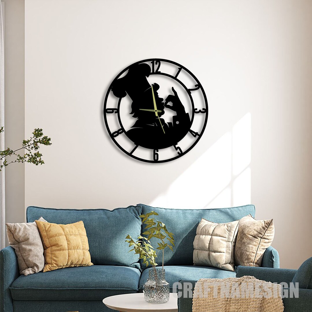 Chef Large Wall Clock Decoration, Wall Clock Unique for Home Decor and ...