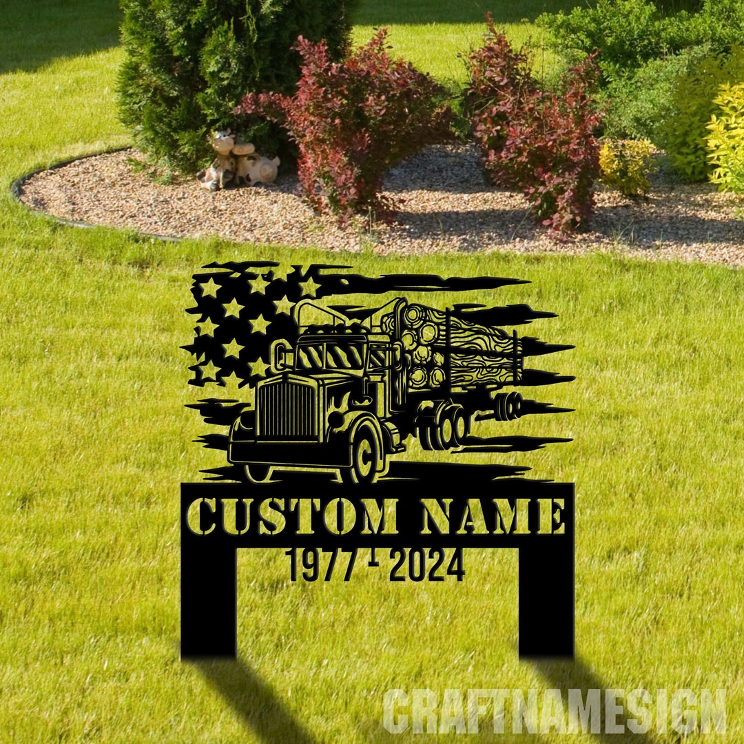 Custom Logging Workers Memorial Stake, Grave Marker Sign, Sympathy ...