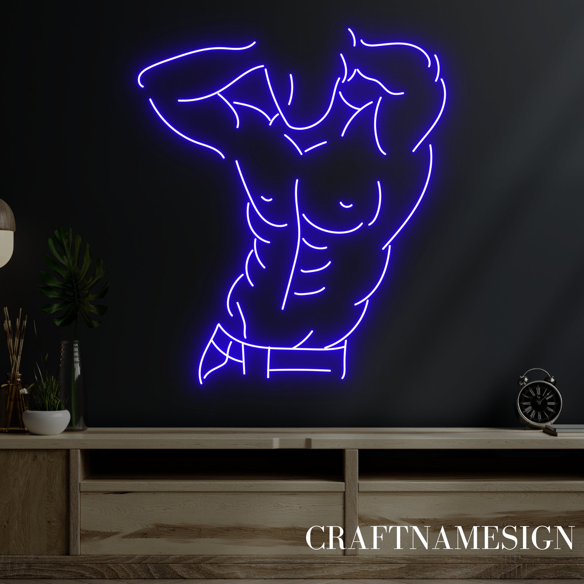 Sexy Muscle Man Neon Sign, Body Builder Led Sign, Custom Neon Sign ...