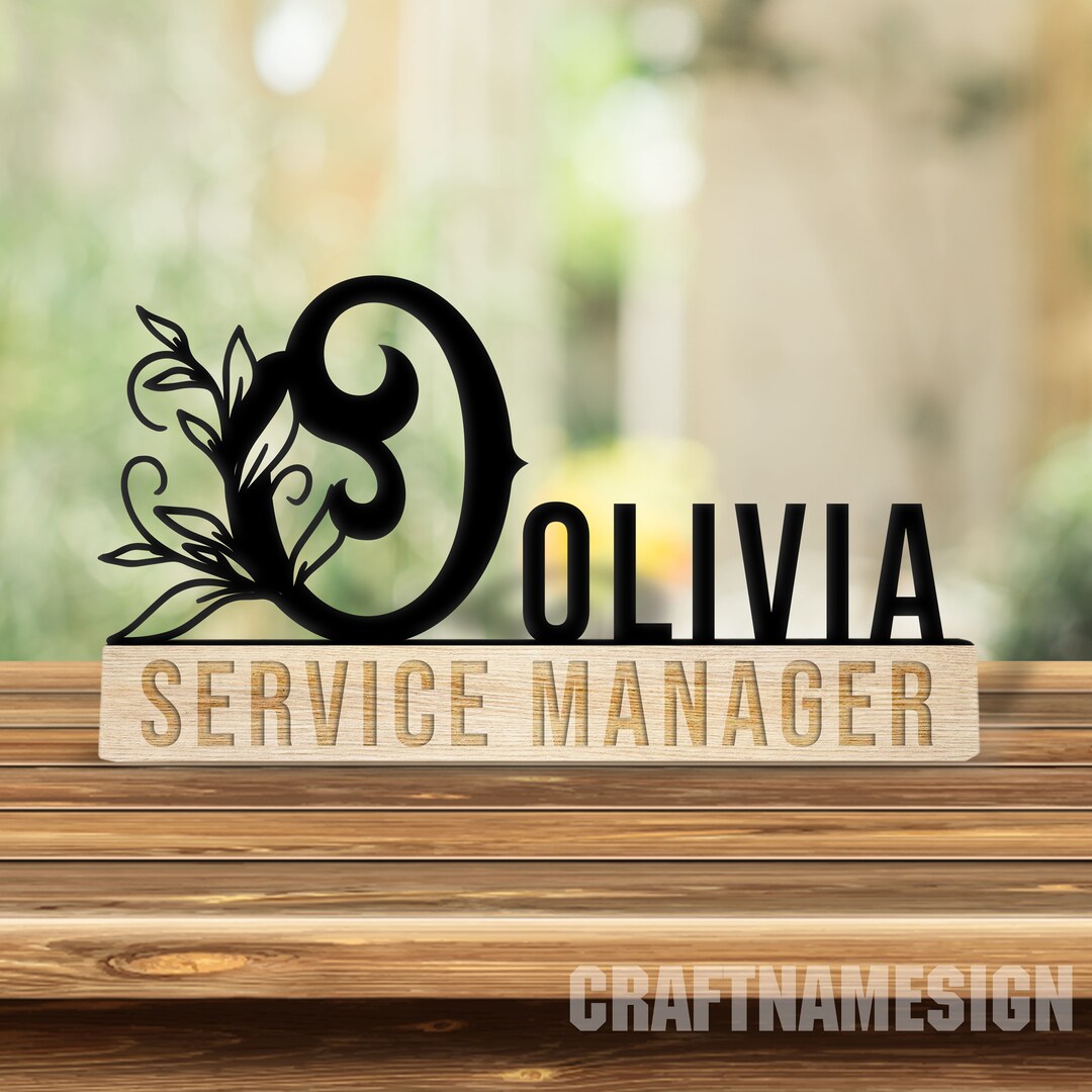 Custom Service Manager Desk Name Plate, Manager Metal Nameplate for ...