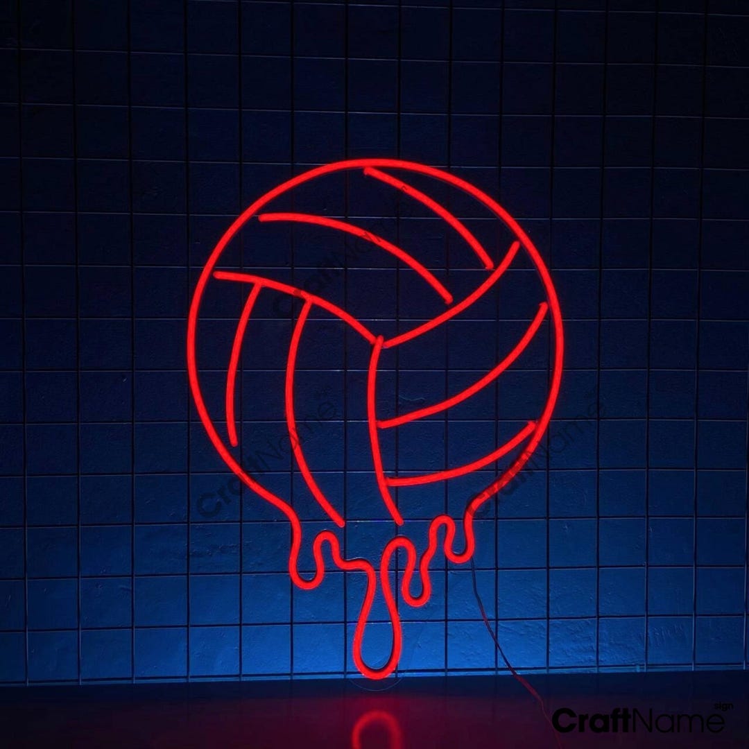 Melting Volleyball Ball Neon Sign, Volleyball Led Sign, Custom Neon Led ...