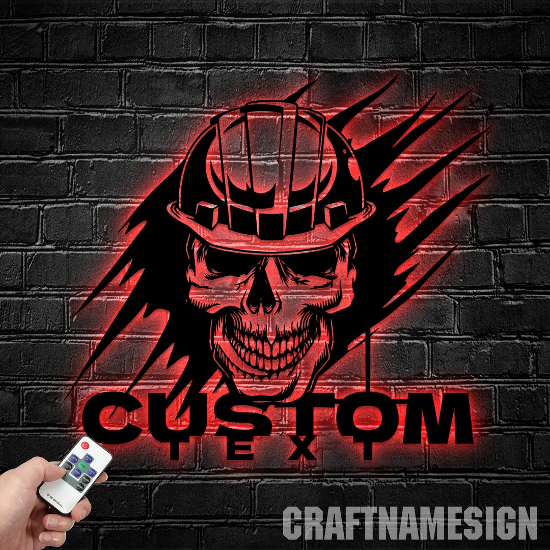 Personalized Sugar Skull Metal Sign, Custom Skull Wall Art for Room ...