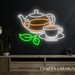 Tea Pot Tea Cup Led Sign, Tea Time Neon Sign, Custom Neon Sign, Coffee ...