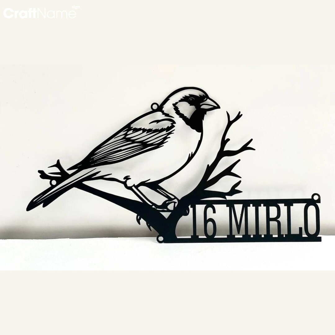 Custom Outdoor Magpie Bird House Number Address Metal Sign, Magpie Bird ...