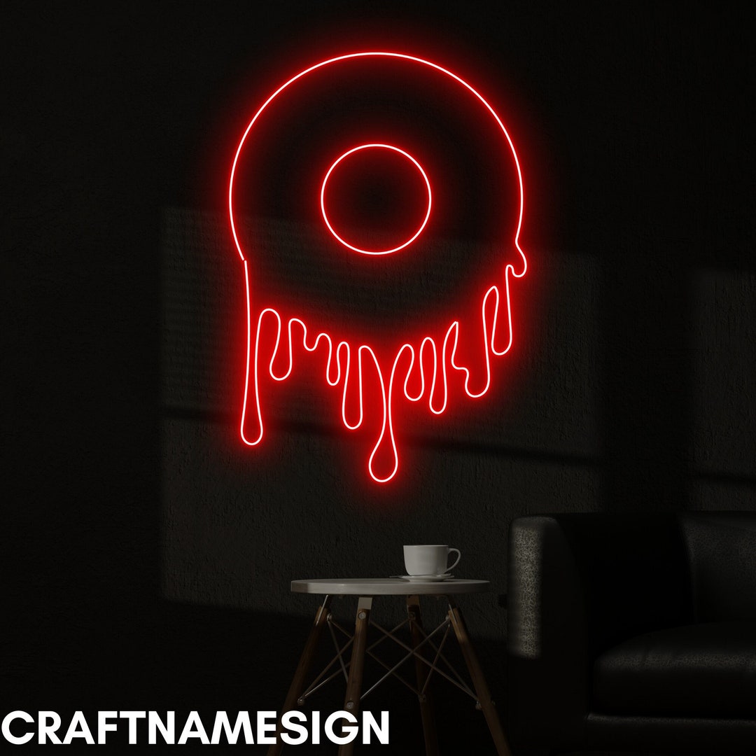 Dripping Record Neon Sign, Vinyl Record Led Sign, Custom Neon Sign ...