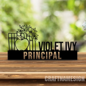 Custom Wooden Principal Desk Name Plate, Head of School Metal Nameplate ...