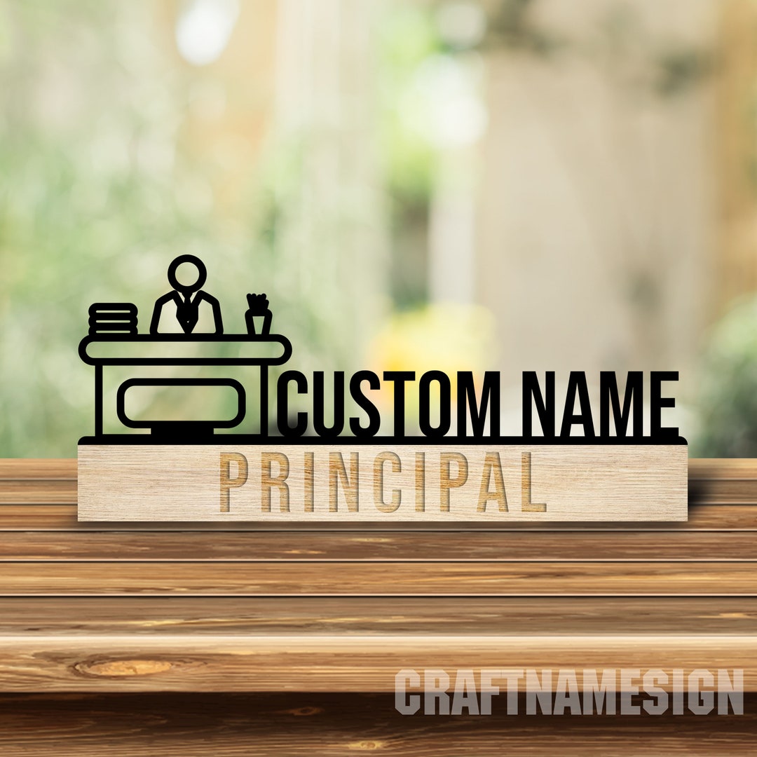 Custom School Principle Wooden Desk Name Plate, Principle Metal ...